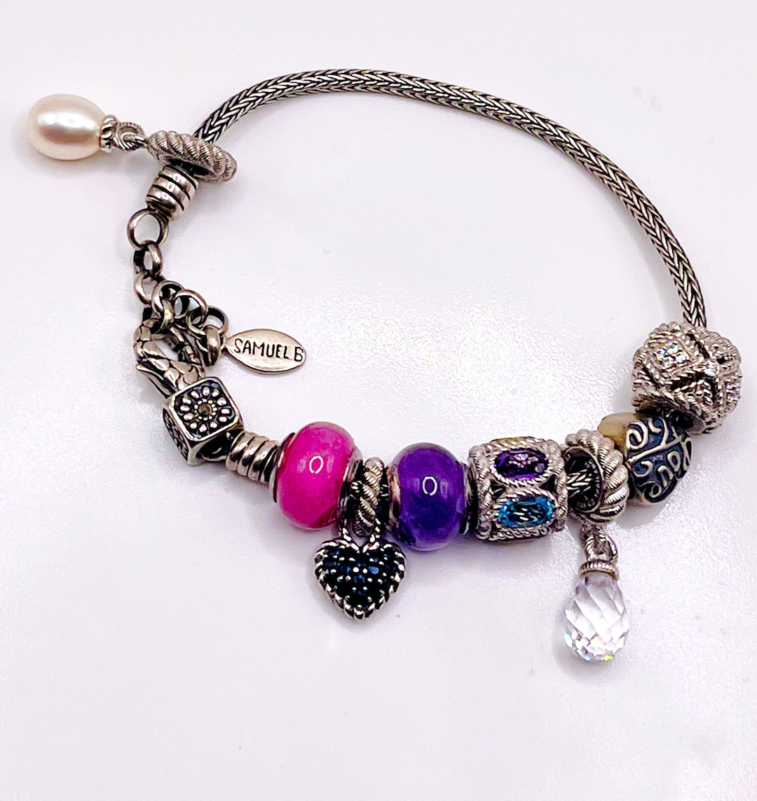Samuel B. Designer Charm Bracelet - Etsy