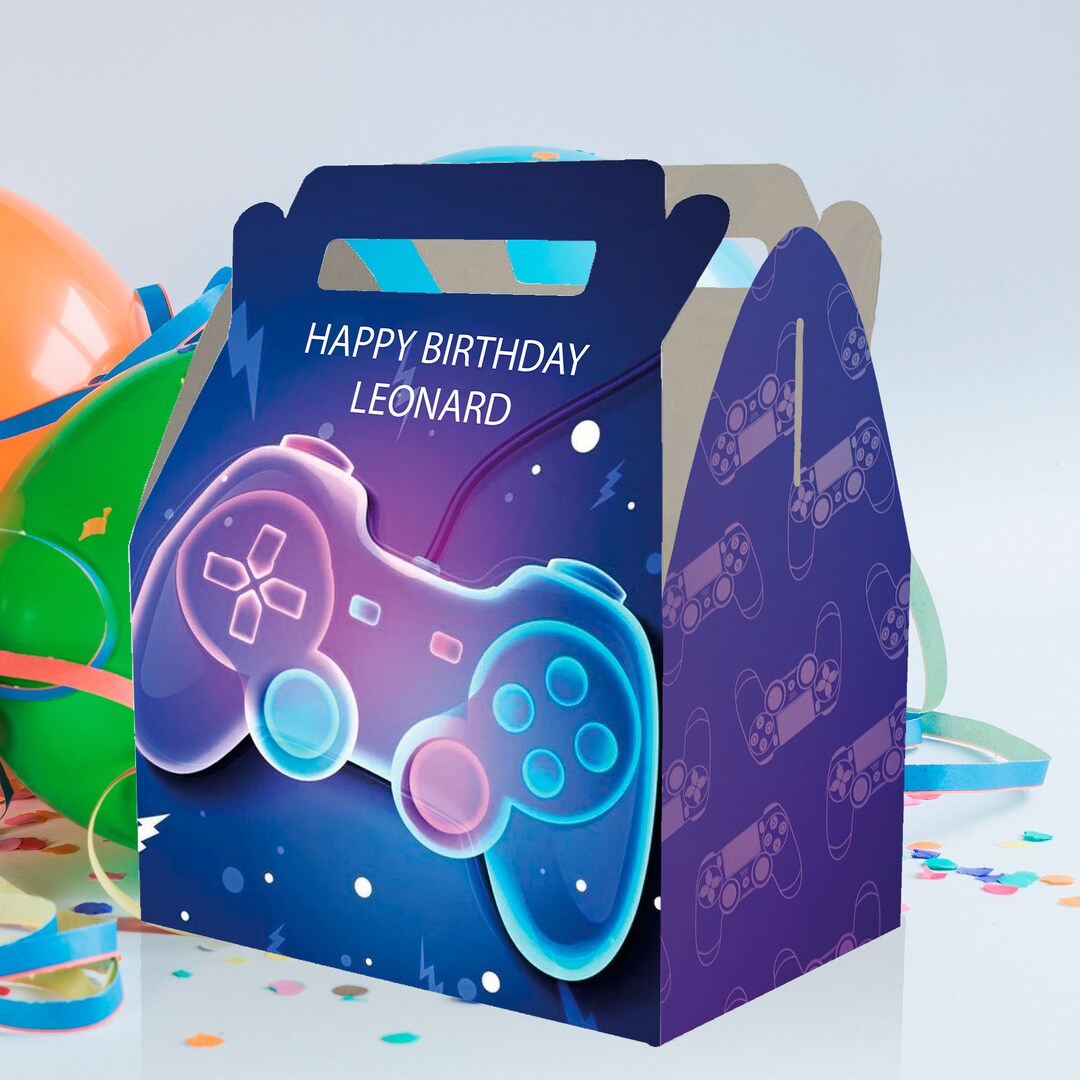 Video Game Party Favor Boxes, Gables Boxes for Boys, Videogames Favor ...