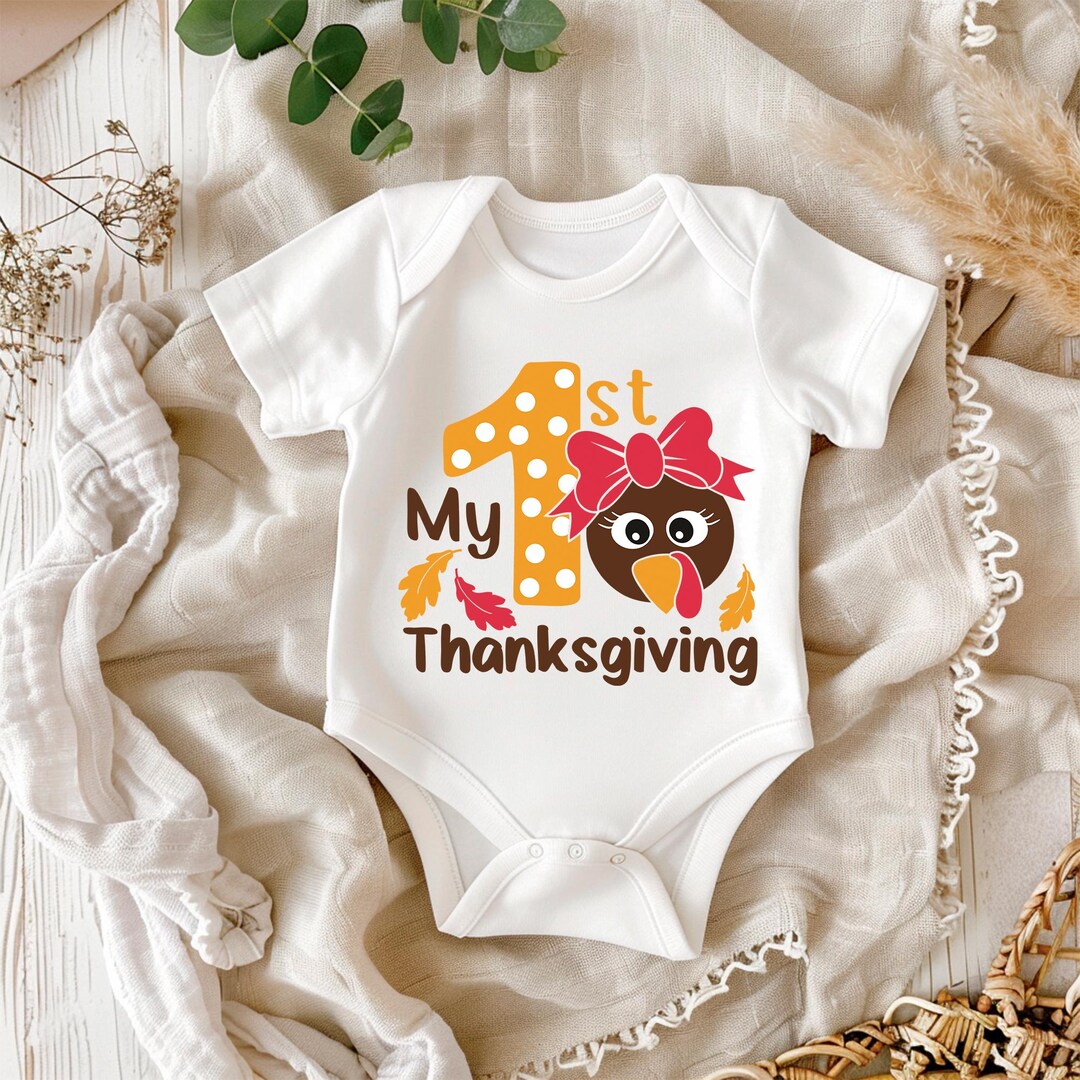 My First Thanksgiving Shirt for Girl, Turkey Shirt for Baby, Fall Shirt ...