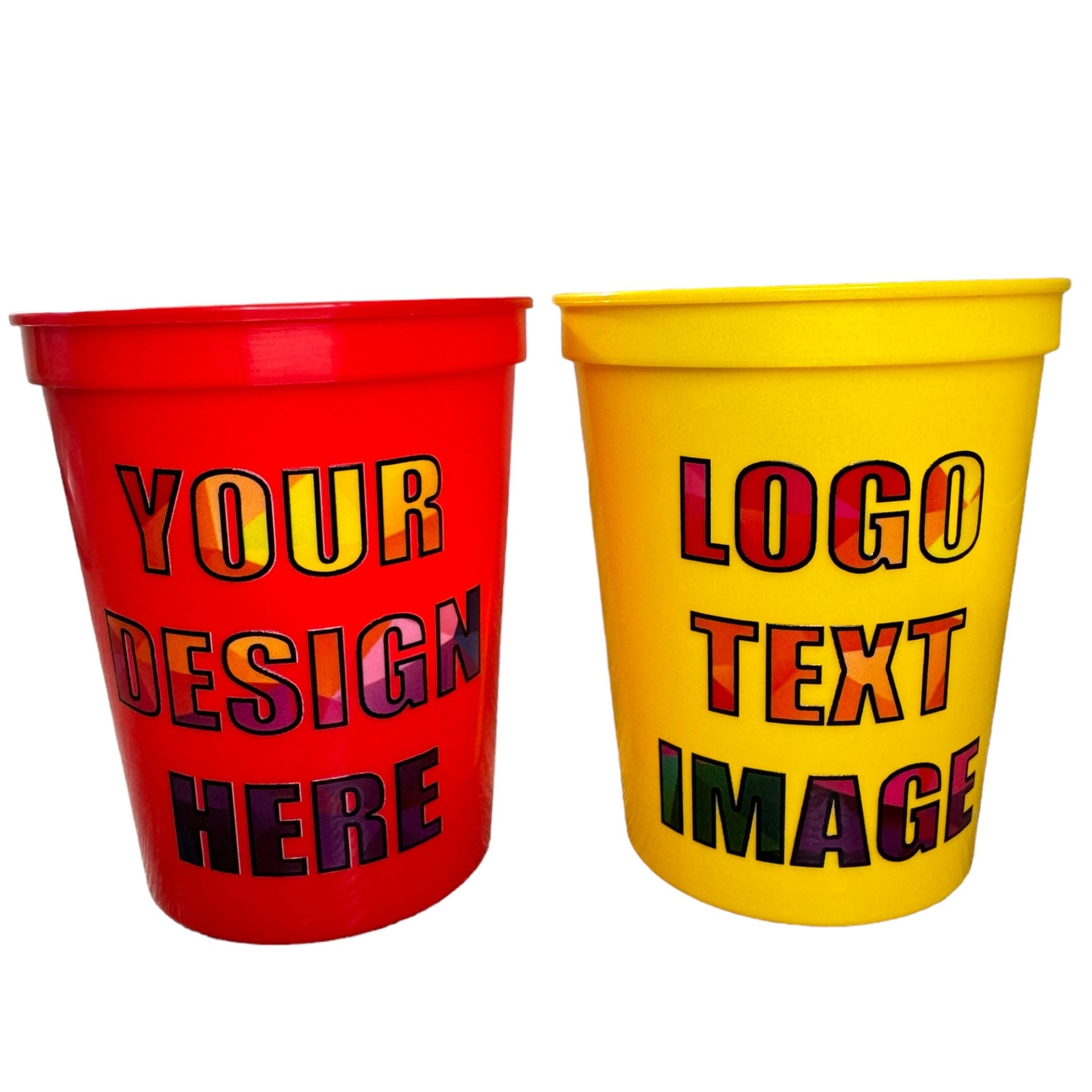 Personalized Plastic Cup 16oz, Custom Multicolor Plastic Cups, Stadium ...