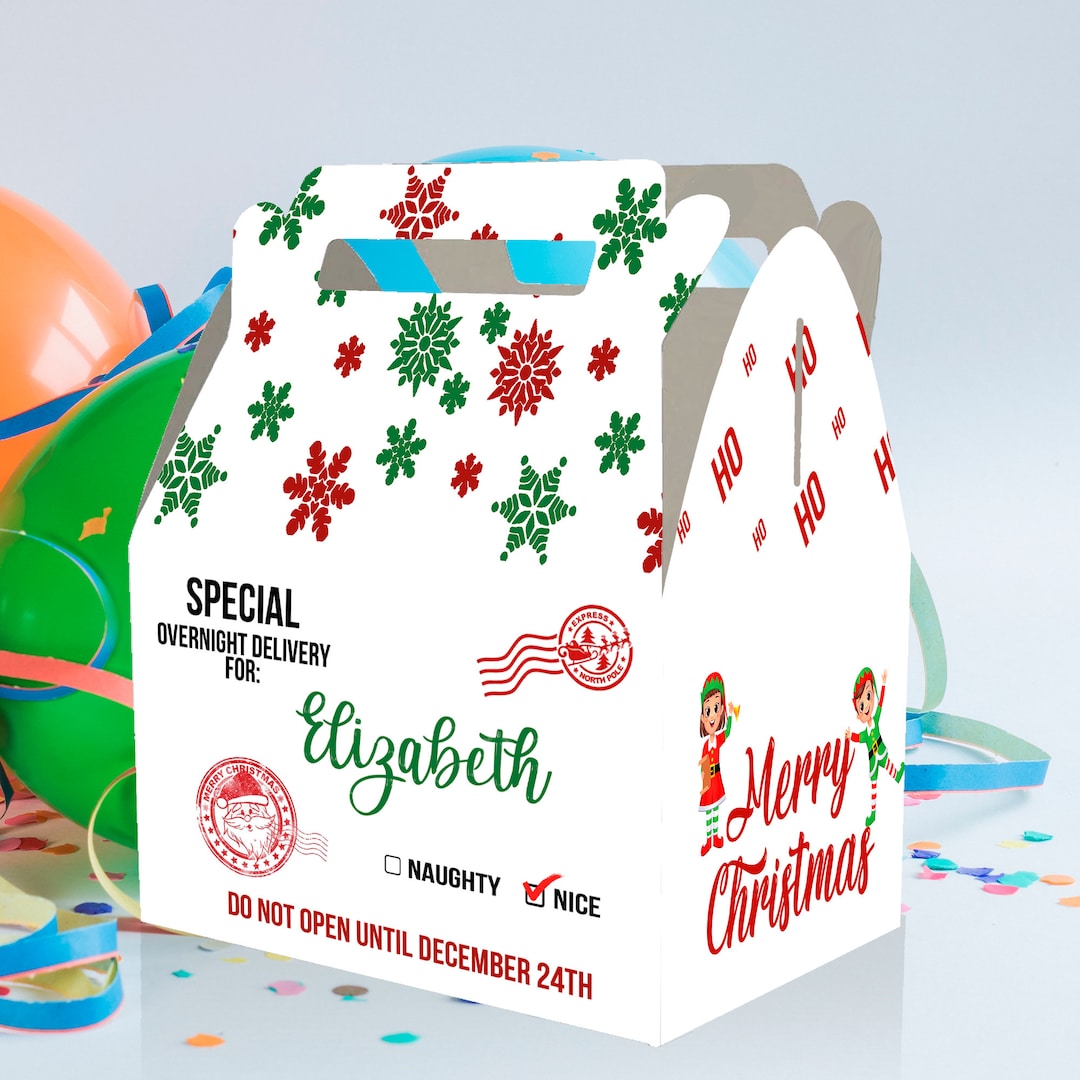 Personalized Christmas Party Favor Boxes, Gift for Christmas, Santa ...