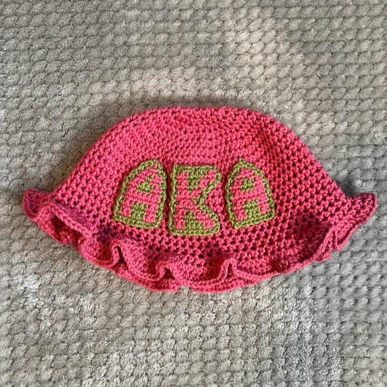 Alpha Kappa Alpha (D9 Sorority) Crochet Bucket Hat - Etsy