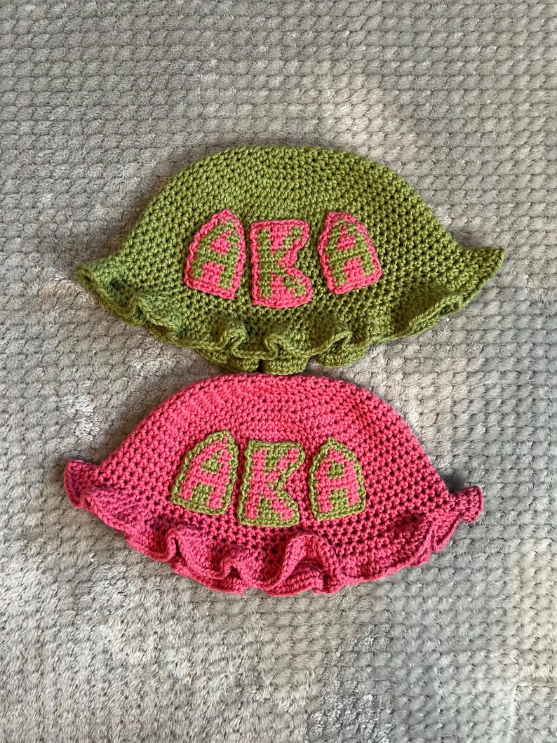 Alpha Kappa Alpha (D9 Sorority) Crochet Bucket Hat - Etsy