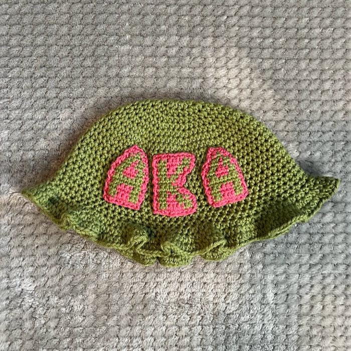Alpha Kappa Alpha (D9 Sorority) Crochet Bucket Hat - Etsy