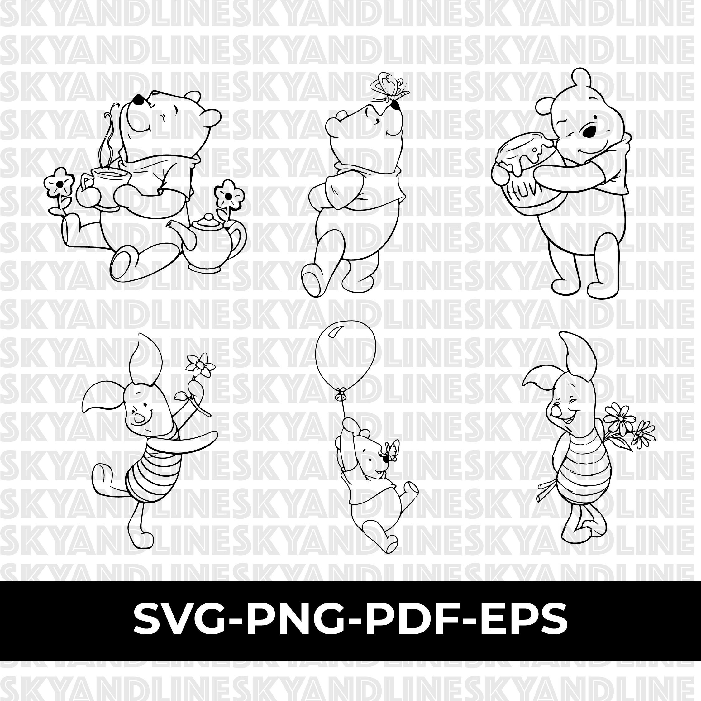 Winnie The Pooh Outline Svg