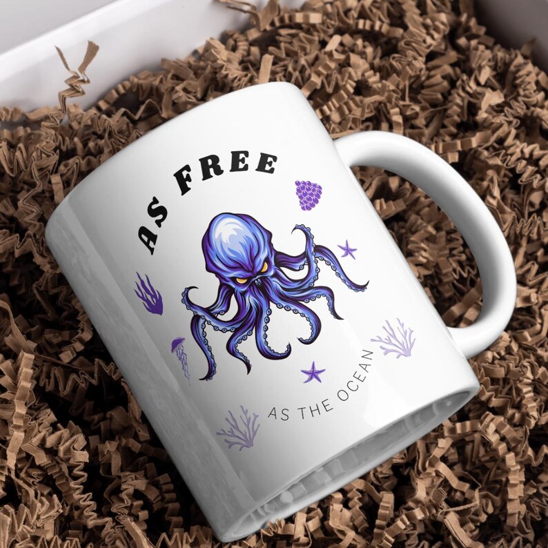 Octopus Clipart With Quote, PNG, SVG Watercolor Octopus as Free as the ...