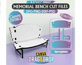 Memorial Bench Template for Sublimation - Etsy
