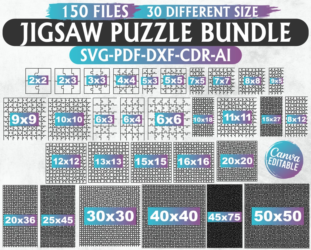 Puzzle Svg Templates, Jigsaw Puzzle Svg, Puzzle Cut Template, Puzzle ...