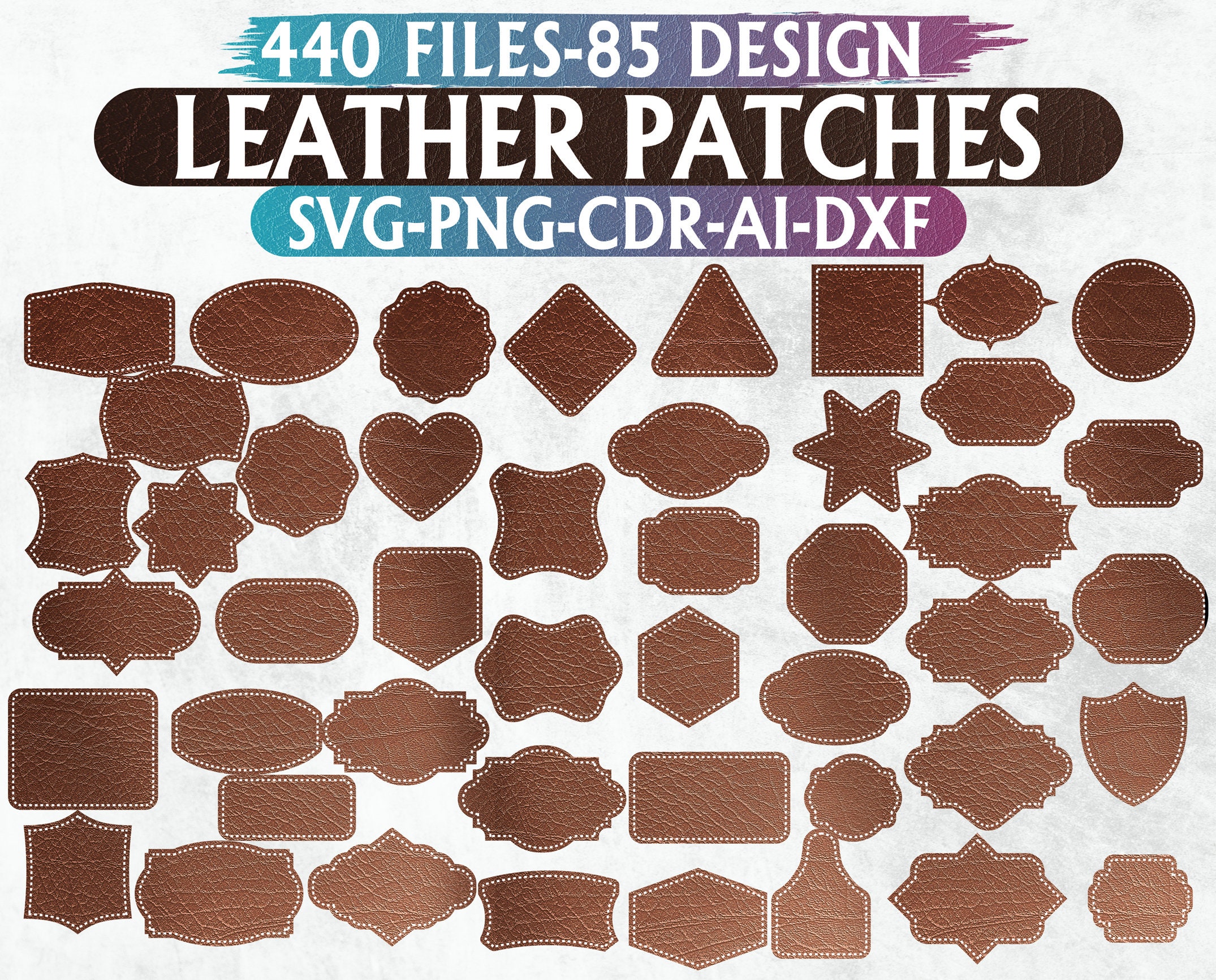 Leather Patch Svg, Leather Laser Cut Files, Leather Patch Png, Laser ...