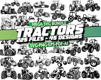 Tractor SVG Bundle, Tractor Dfx, Tractor PNG , Tractor Clipart, Tractor ...