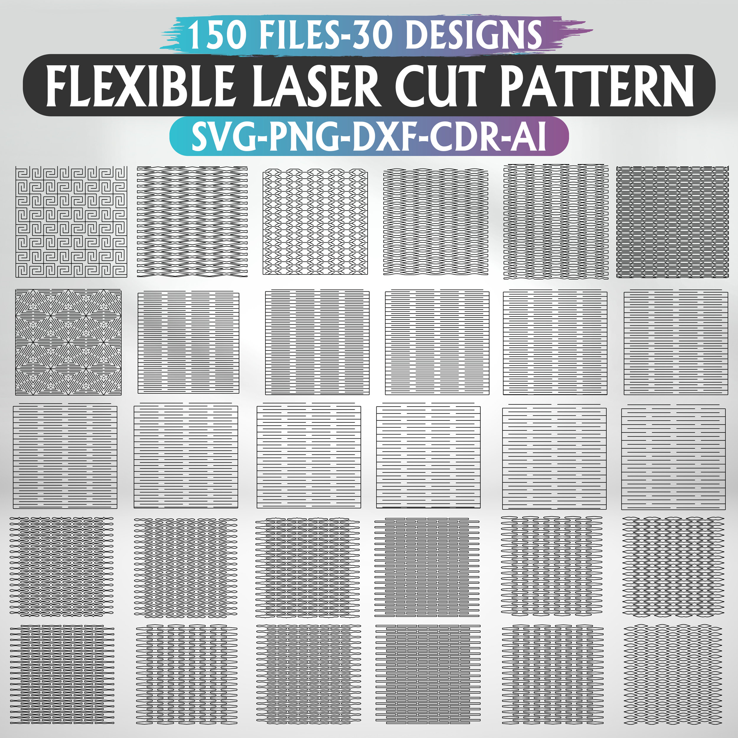 Flexibles Laser-Schnittmuster, flexibles Living-Scharnier-Set ...