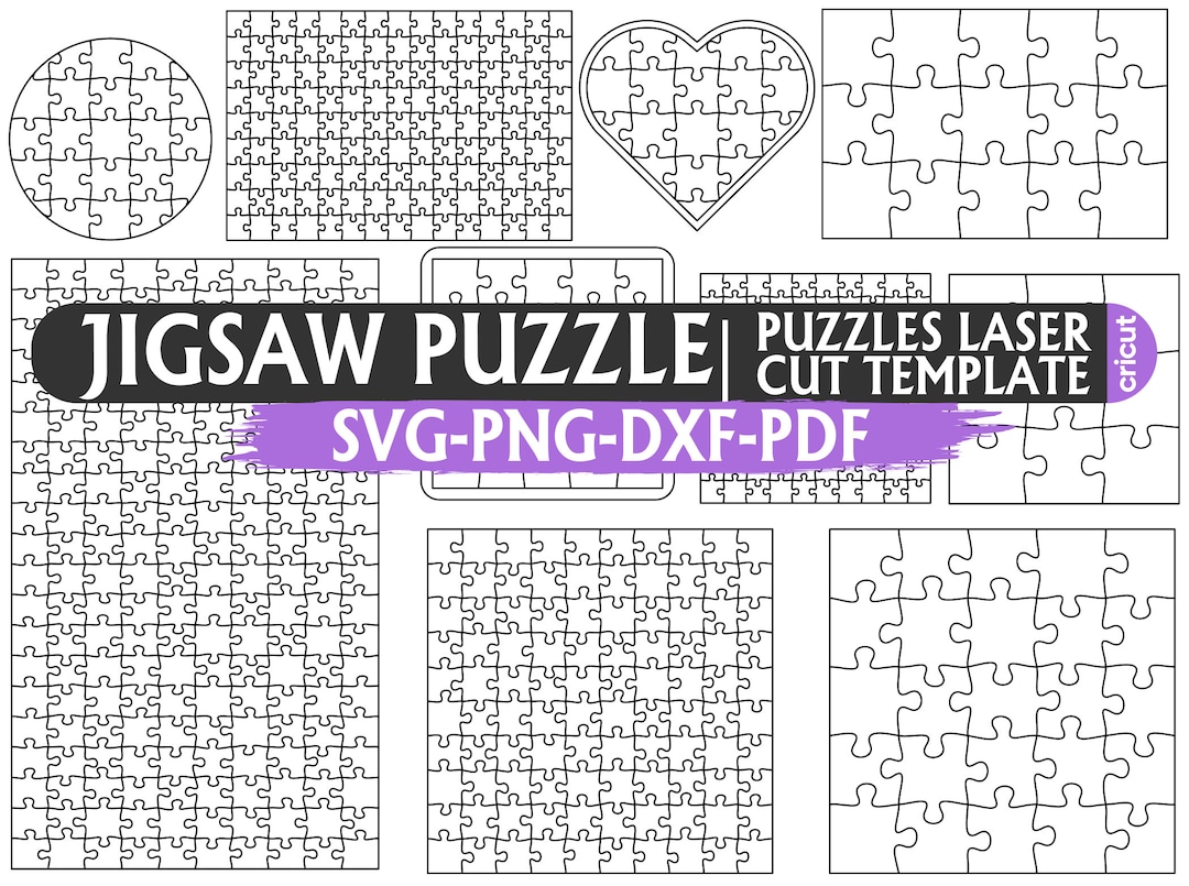 Laser Cut Jigsaw Puzzle Template: SVG DXF PDF (instant Download) - Etsy