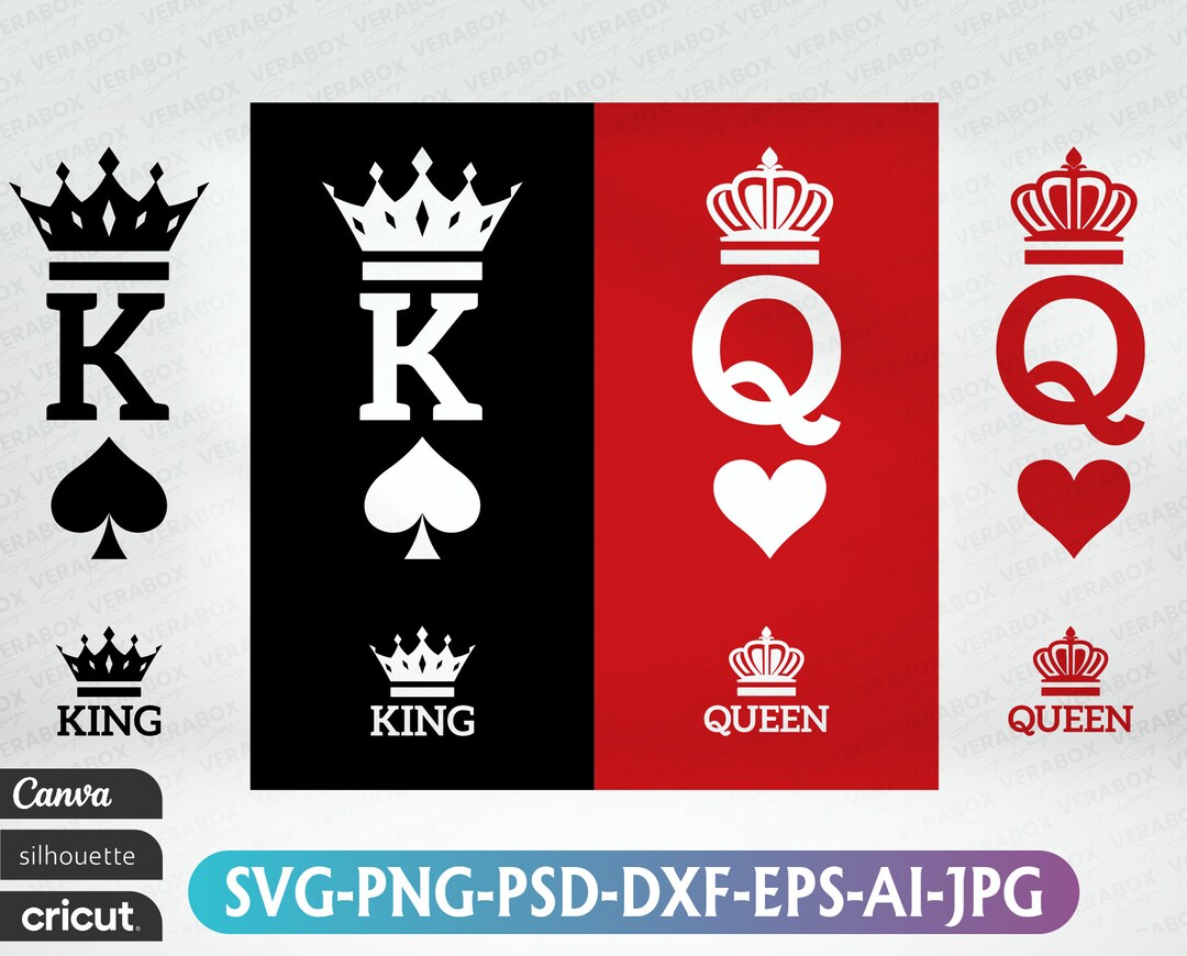 King and Queen Playing Card SVG: Cricut Cut Files (instant Download) - Etsy