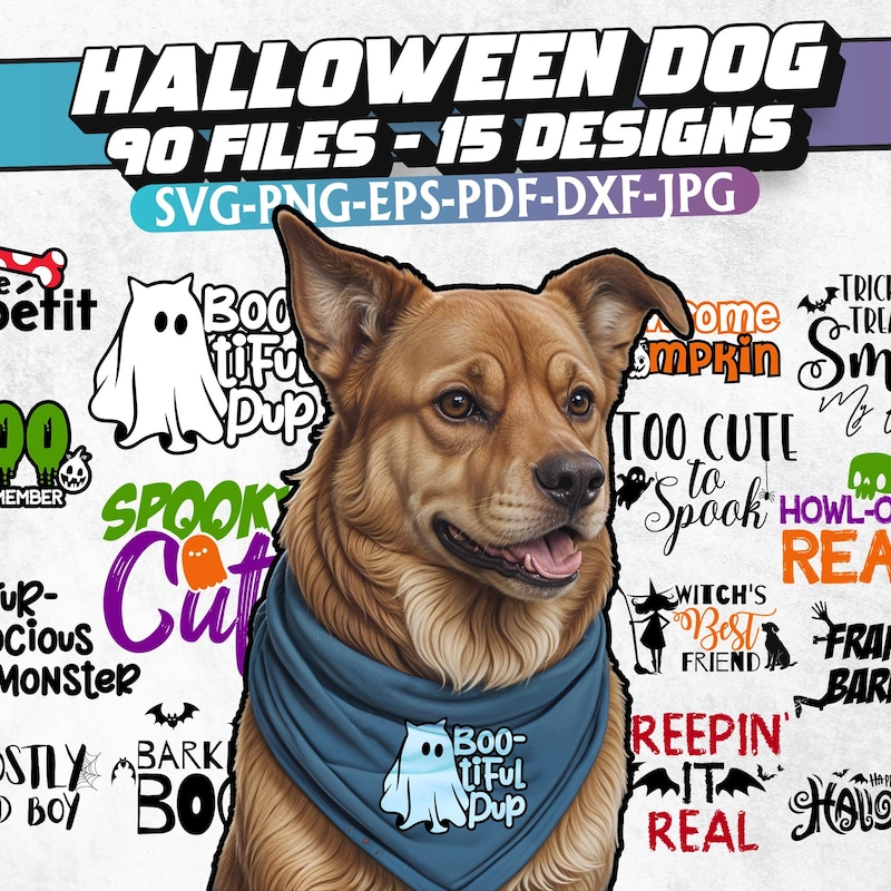 Halloween Dog Bandanna Svg - Etsy