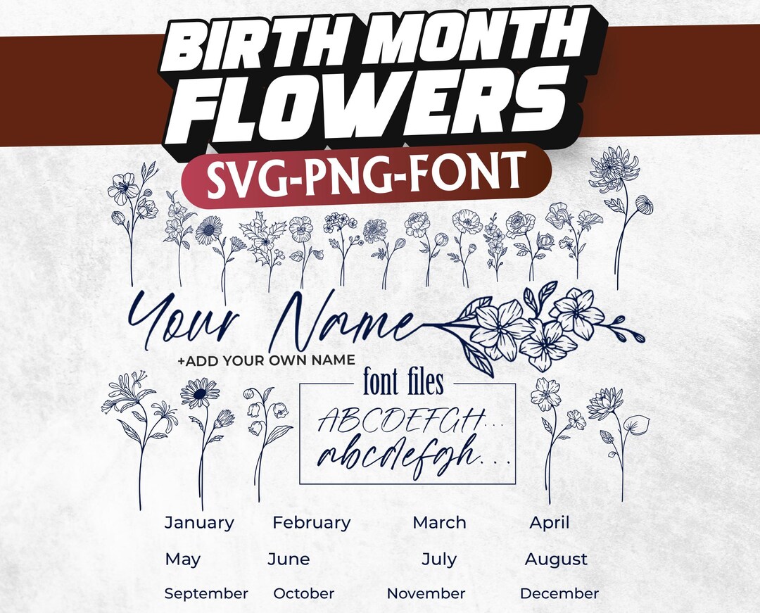 Birth Month Svg Bundle | Flower Svg | Birth Flower Svg, Floral SVG ...