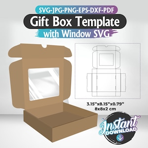 Window Box Template Svg, Gift Box Svg, Bow Box Template, Svg for Cricut ...