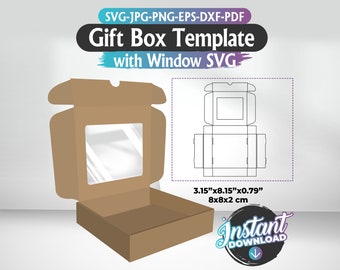 Window Box Template Svg, Gift Box Svg, Bow Box Template, Svg for Cricut ...