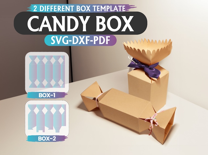 Candy Box Svg, Candy Box Template, Box Svg, Gift Box, Candy Gift Box Template, Party Gift Box ...