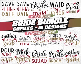 Wedding SVG Bundle: Bride, Groom, Bridal Party Designs (cut Files) - Etsy