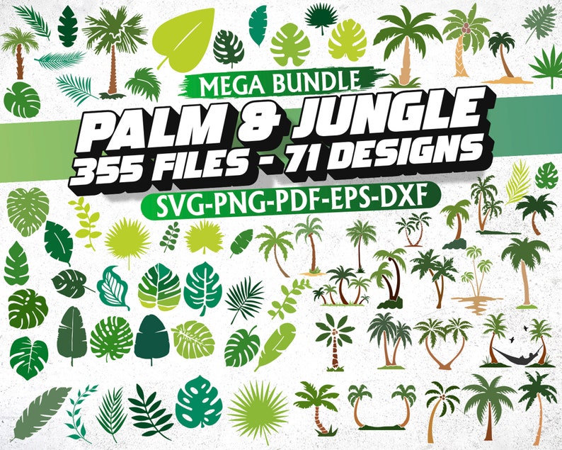 Tropical Leaves Svg Bundle, Palm Tree SVG, Monstera SVG, Tropical Leaf ...