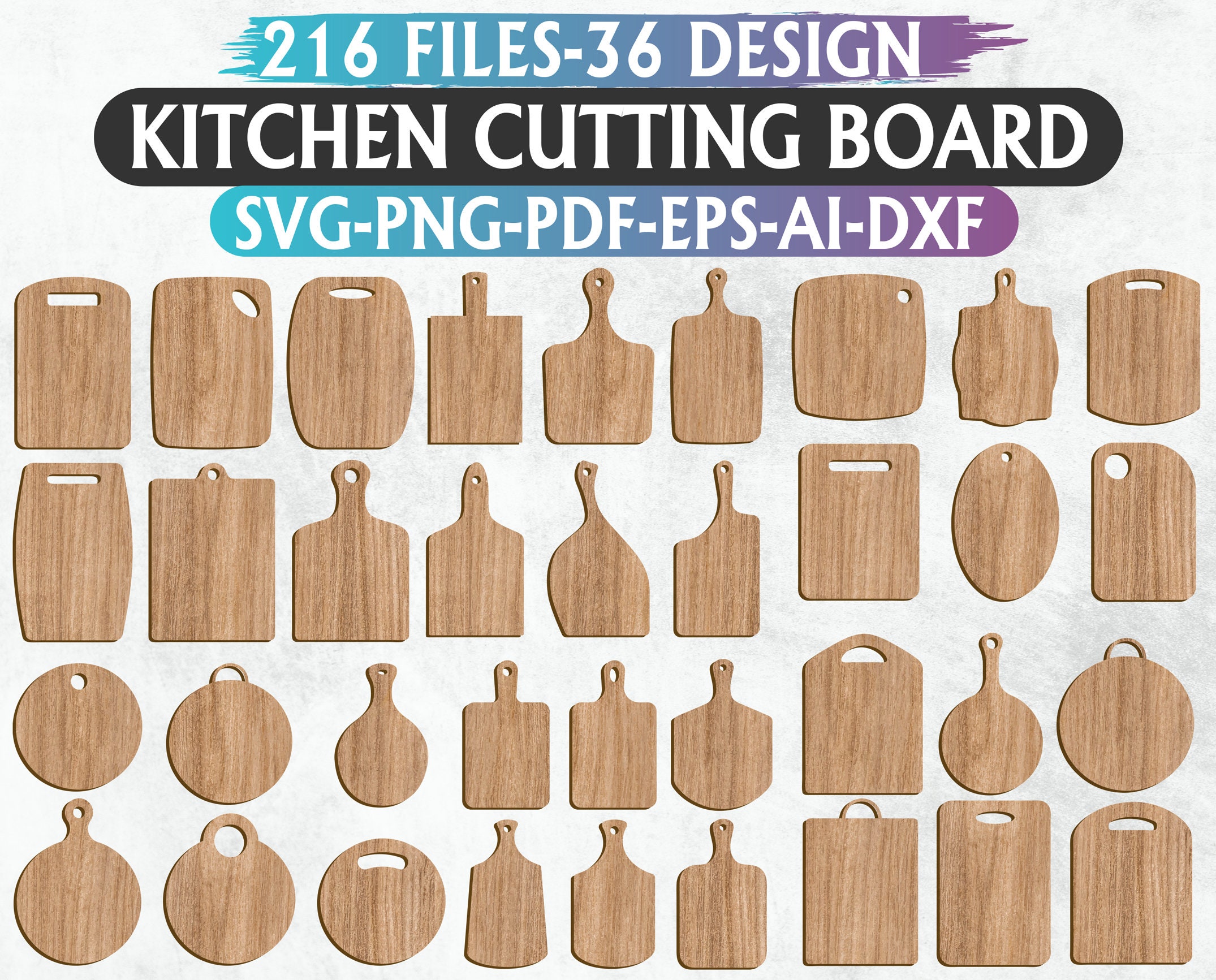 Cutting Board SVG Bundle: Kitchen & Cheese Board Laser Cut Files - Etsy