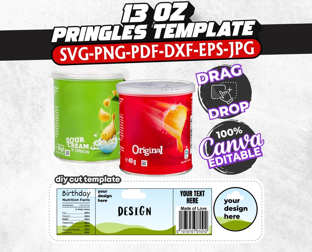 Pringles 1.3 Oz Labels Template, Pringles Template, Chip Can Label ...