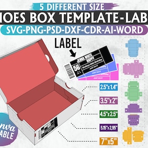 Sneaker Box Template SVG: Shoe Box Label, Cricut Files (instant ...