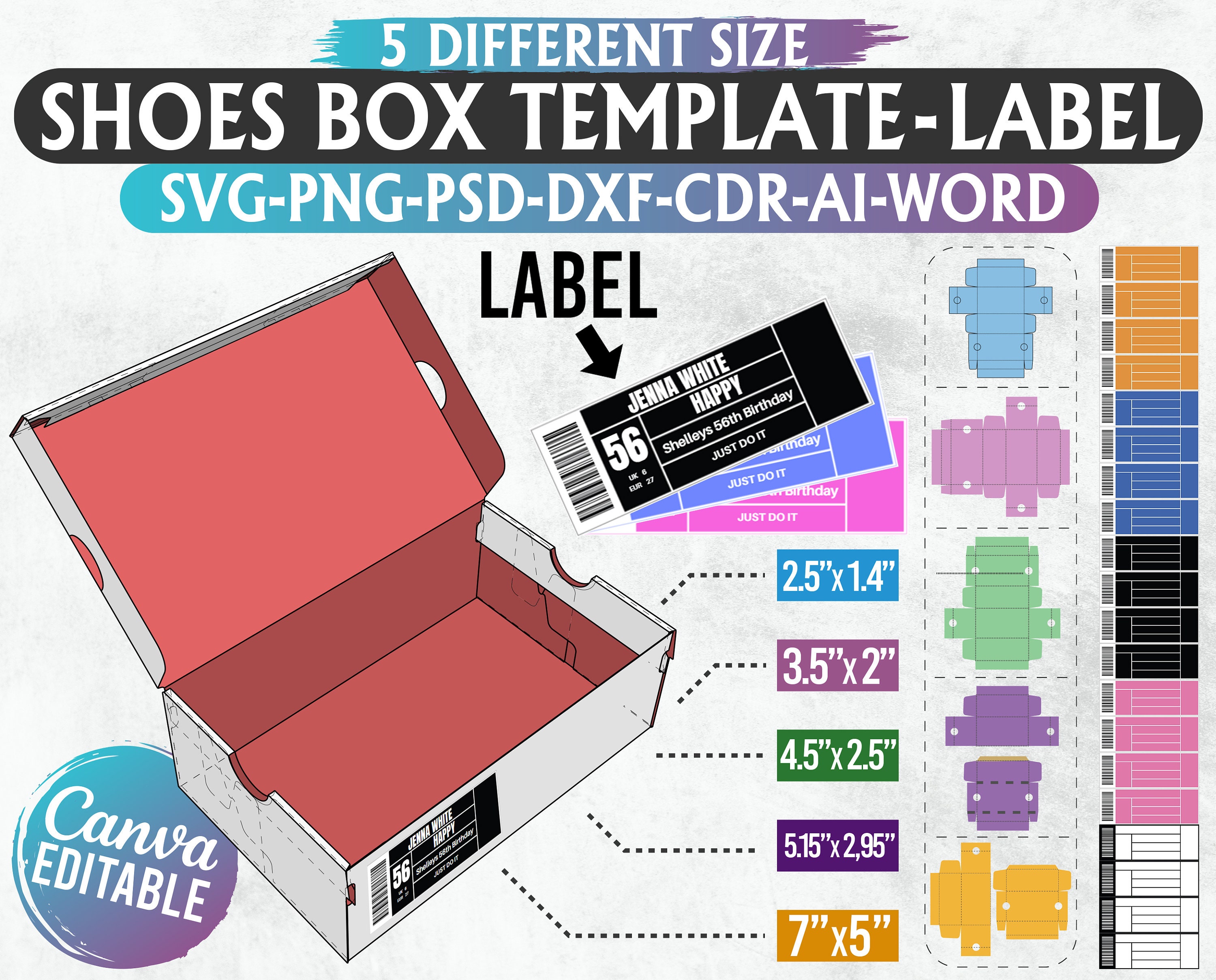 Sneaker Box Template Shoe Box Template Shoes Box Svg Shoe - Etsy Canada