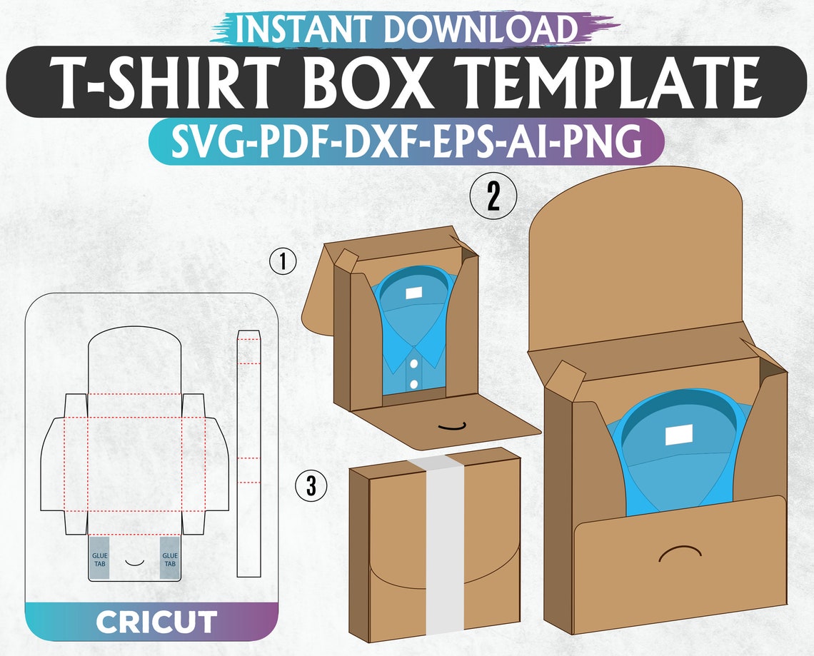 T-shirt Box Template Box Template SVG Packaging Box SVG - Etsy Australia