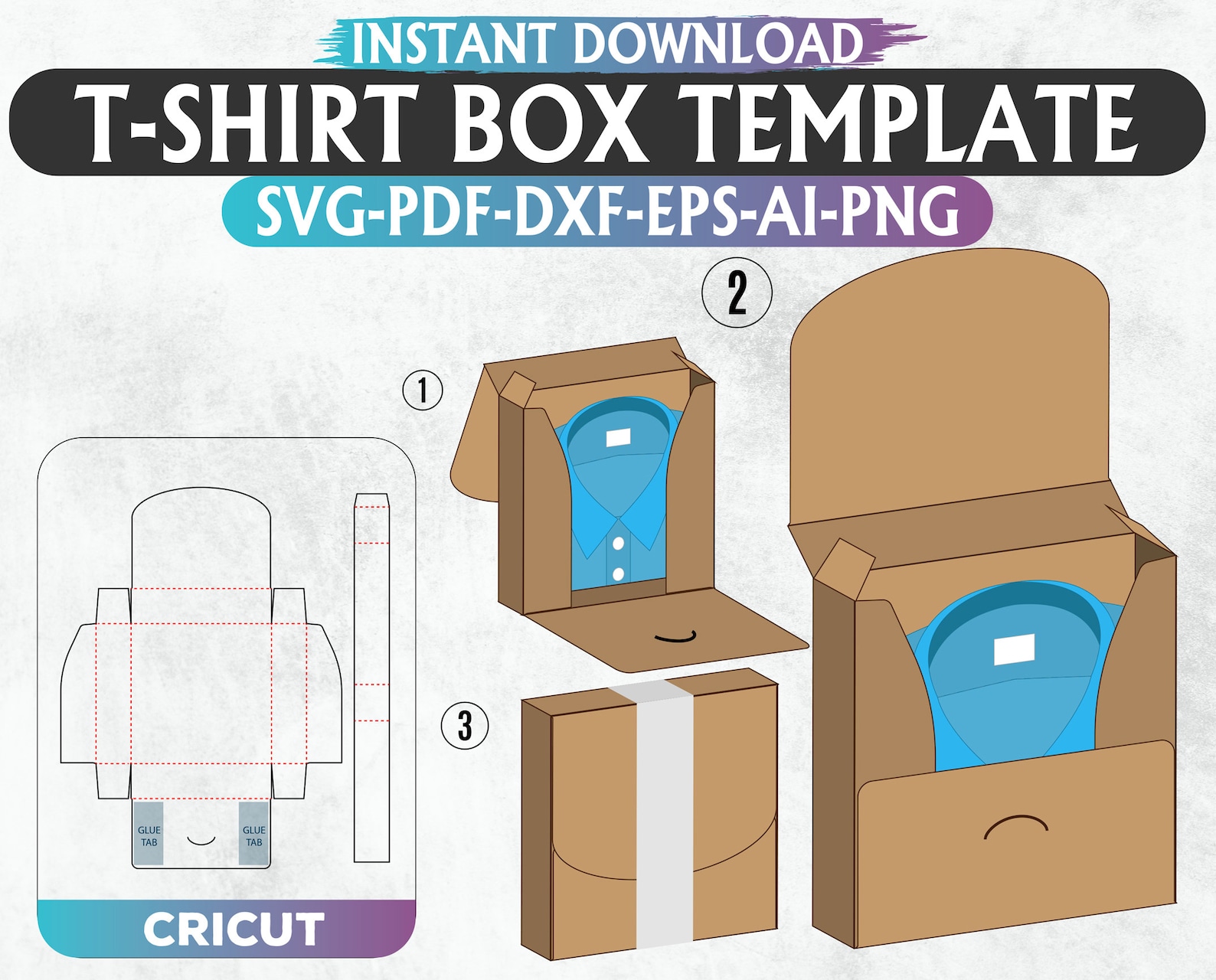 T-shirt Box Template, Box Template SVG, Packaging Box SVG, Drawer Box ...