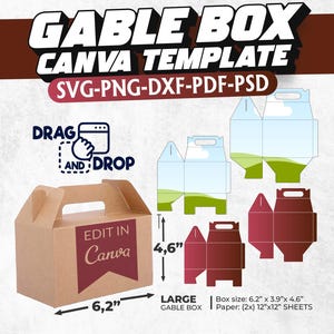 Canva Gable Box Template Bundle: Customizable Gift Box (digital Download) - Etsy