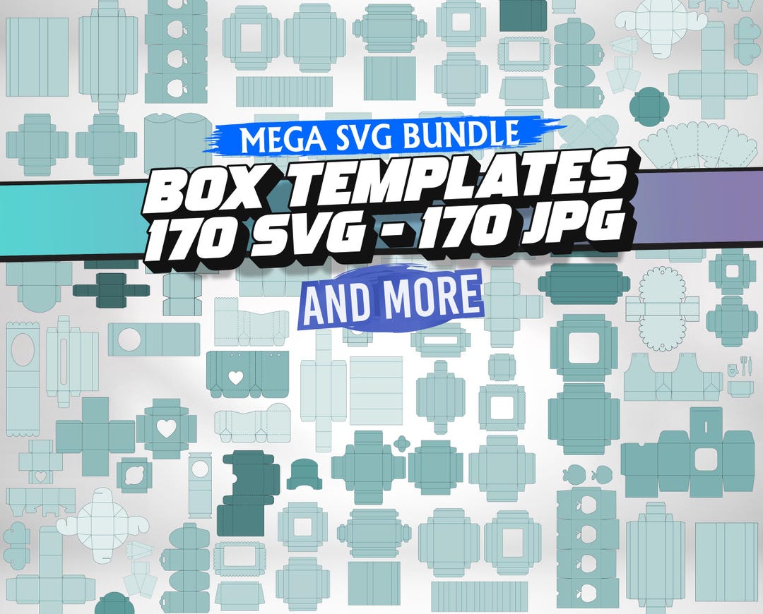 Box Template SVG Bundle: 170 DIY Paper Craft Gift Boxes, Favor Gift ...