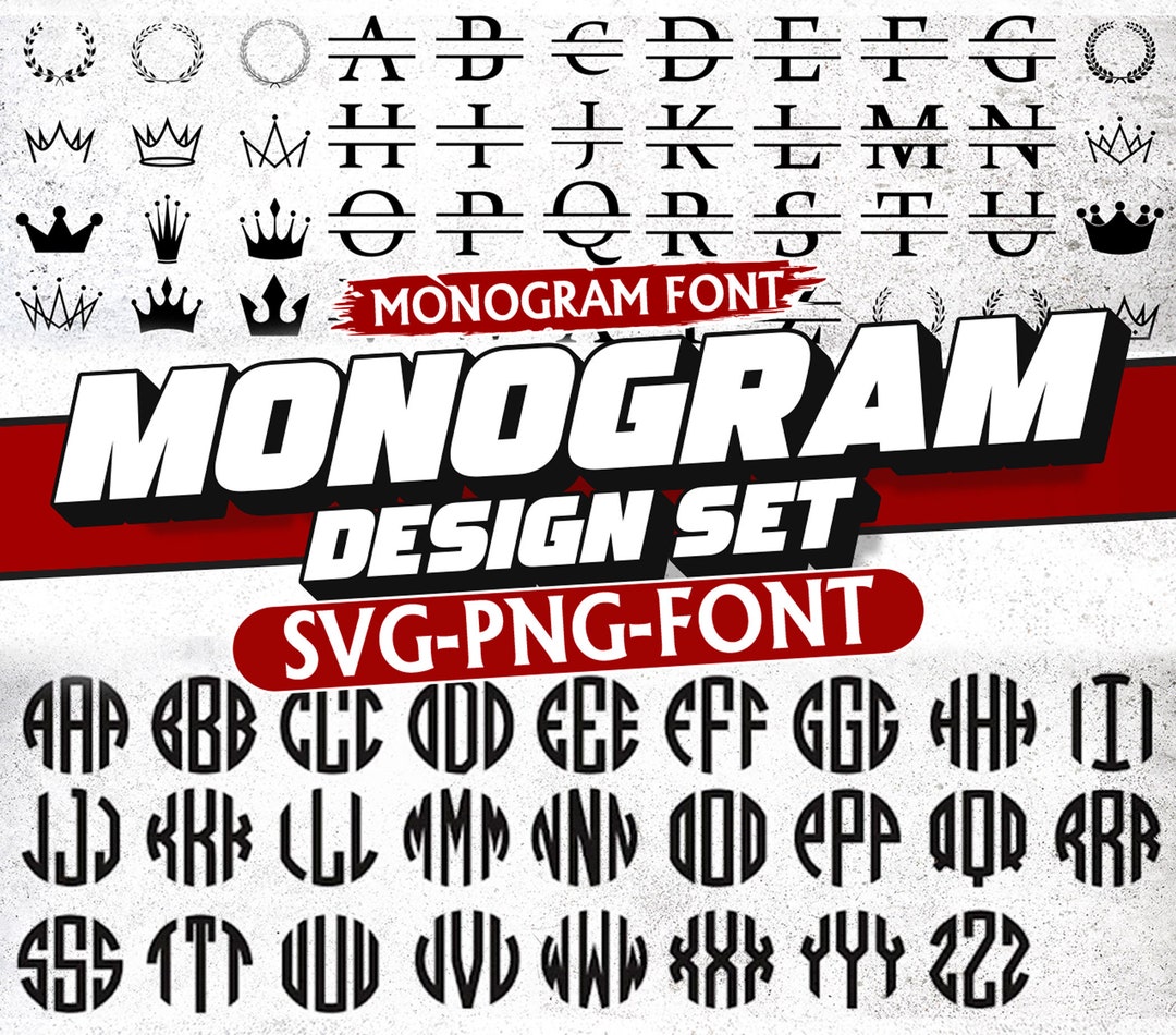 Monogram SVG Bundle, Monogram Alphabets, Circle Monogram, TTF Alphabet ...