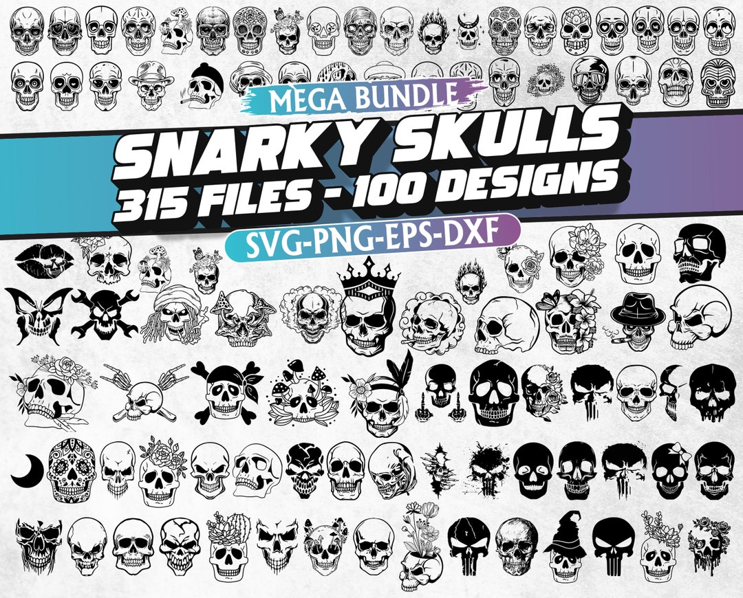 Snarky Skull SVG Bundle: Sugar Skull Clipart (digital Download) - Etsy