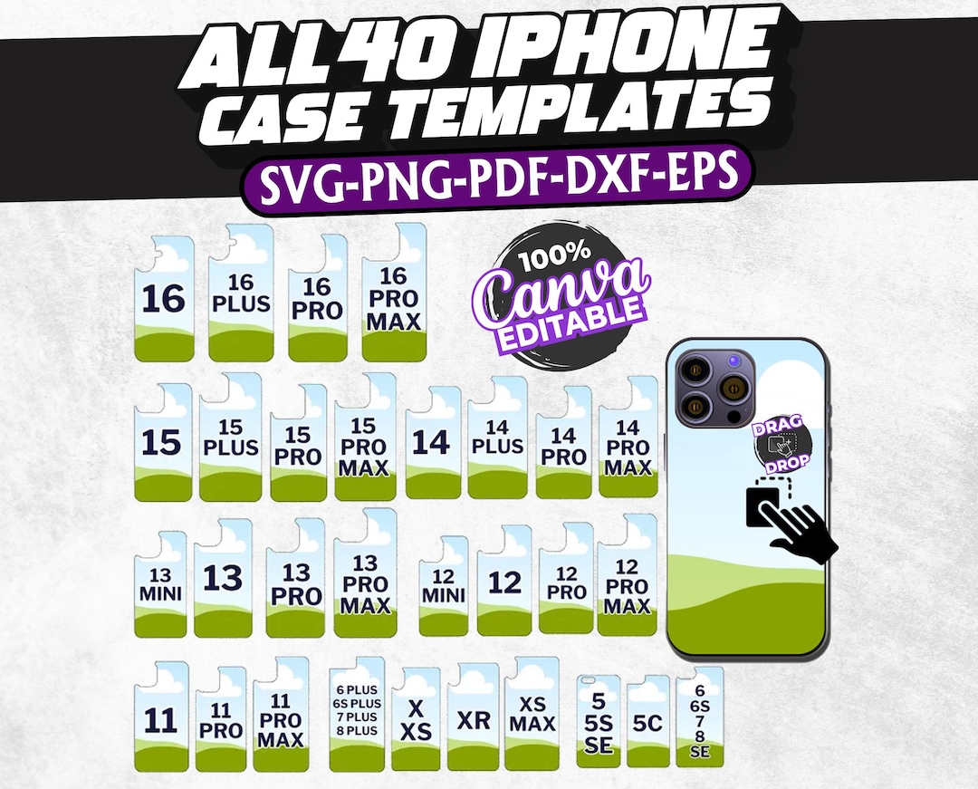 IPhone Case Template Bundle: 40 Models, Sublimation & SVG (digital ...