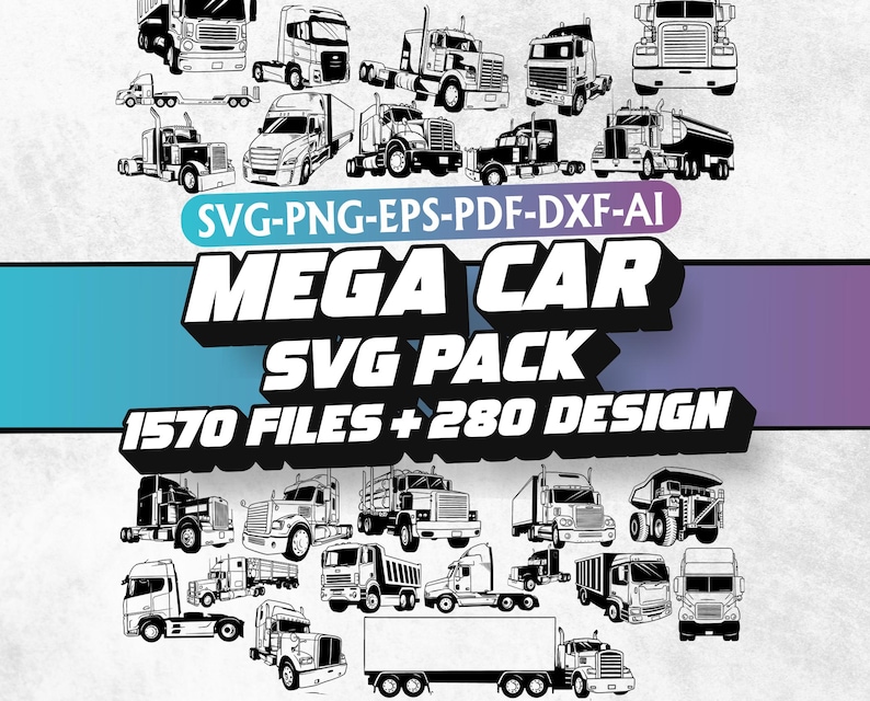 Car SVG Bundle: 280 Vehicle Designs (digital Download) - Etsy