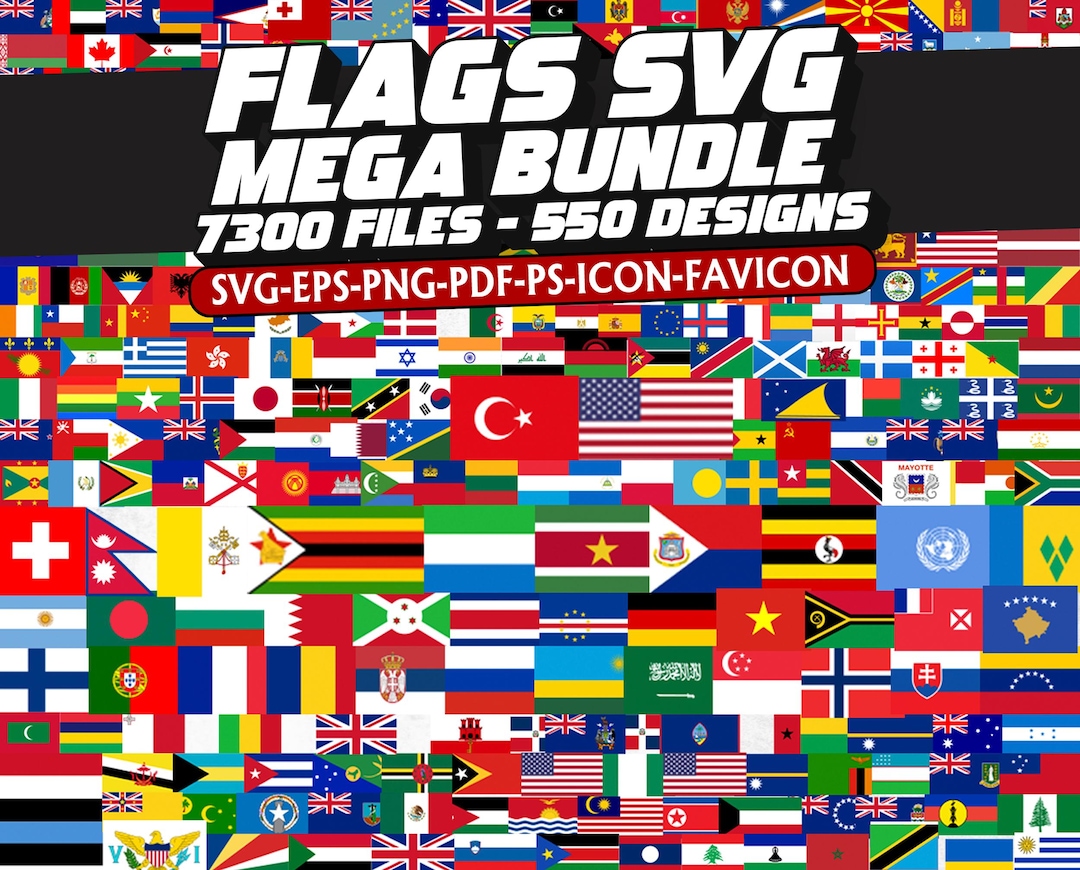 Flags SVG Bundle, Flag PNG, World Flags SVG, Country Flag Svg ...