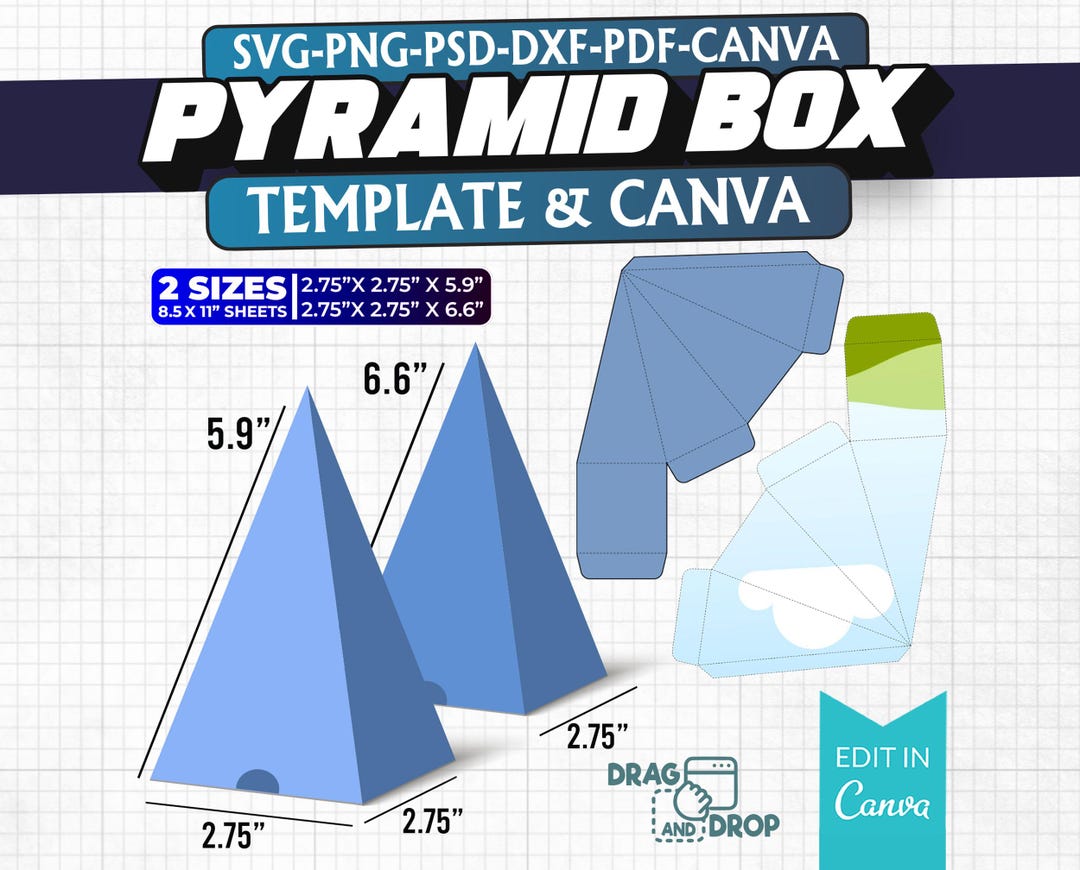 Customizable Pyramid Box Template: Party Favor Gift Box (digital ...