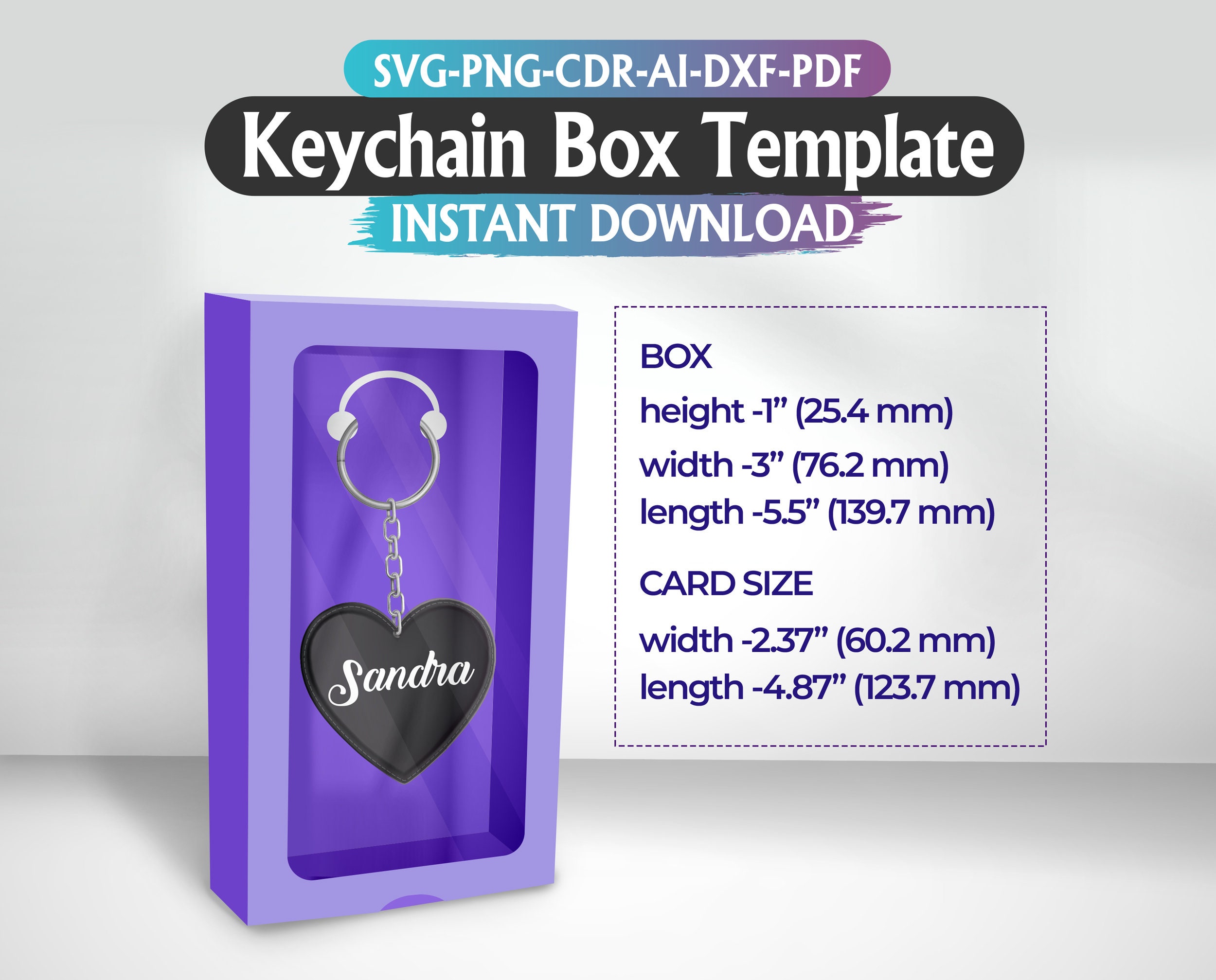 Keychain Box SVG Template: Display Card Packaging (digital Download) - Etsy