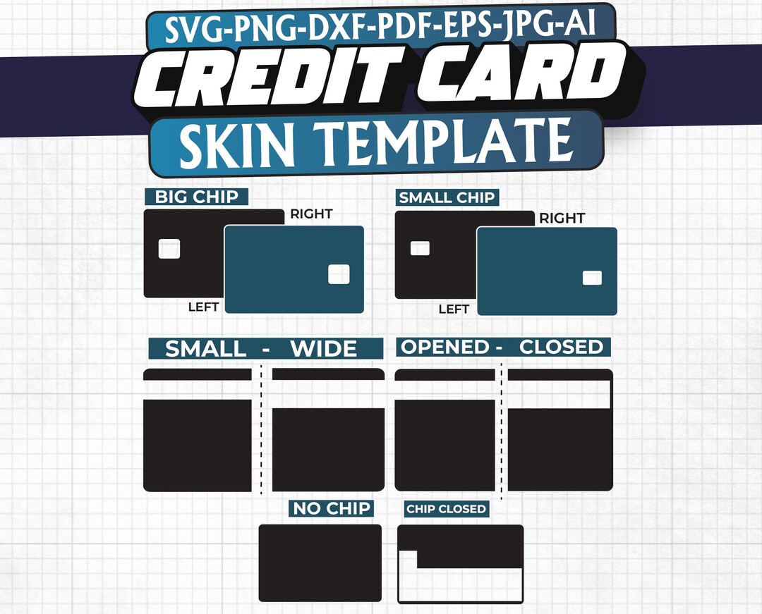 Credit Card Skin Template, Debit Card Cover, Card Protector Template ...