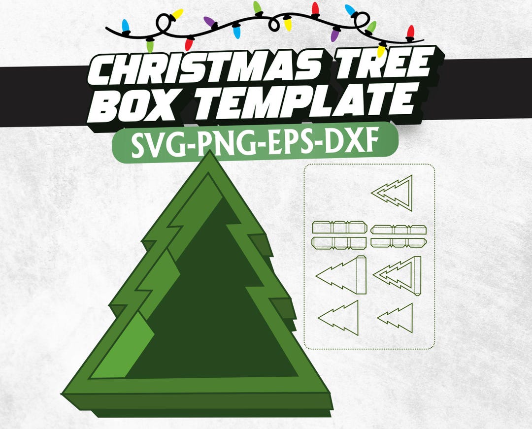 Christmas Tree Box SVG, Christmas Gift Box, Christmas Treat Box, Cricut ...