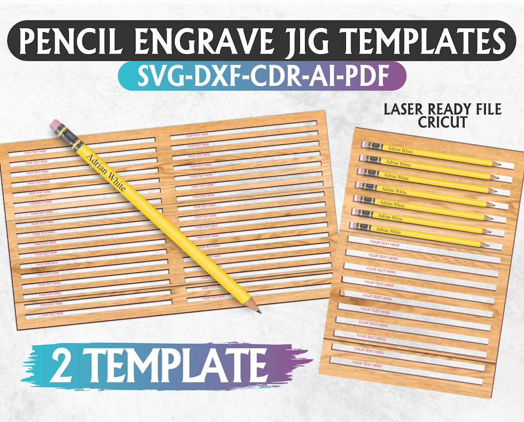 Pencil Engrave Jig Svg, Pencil Jig Template, Laser Cut Files, Pencil ...