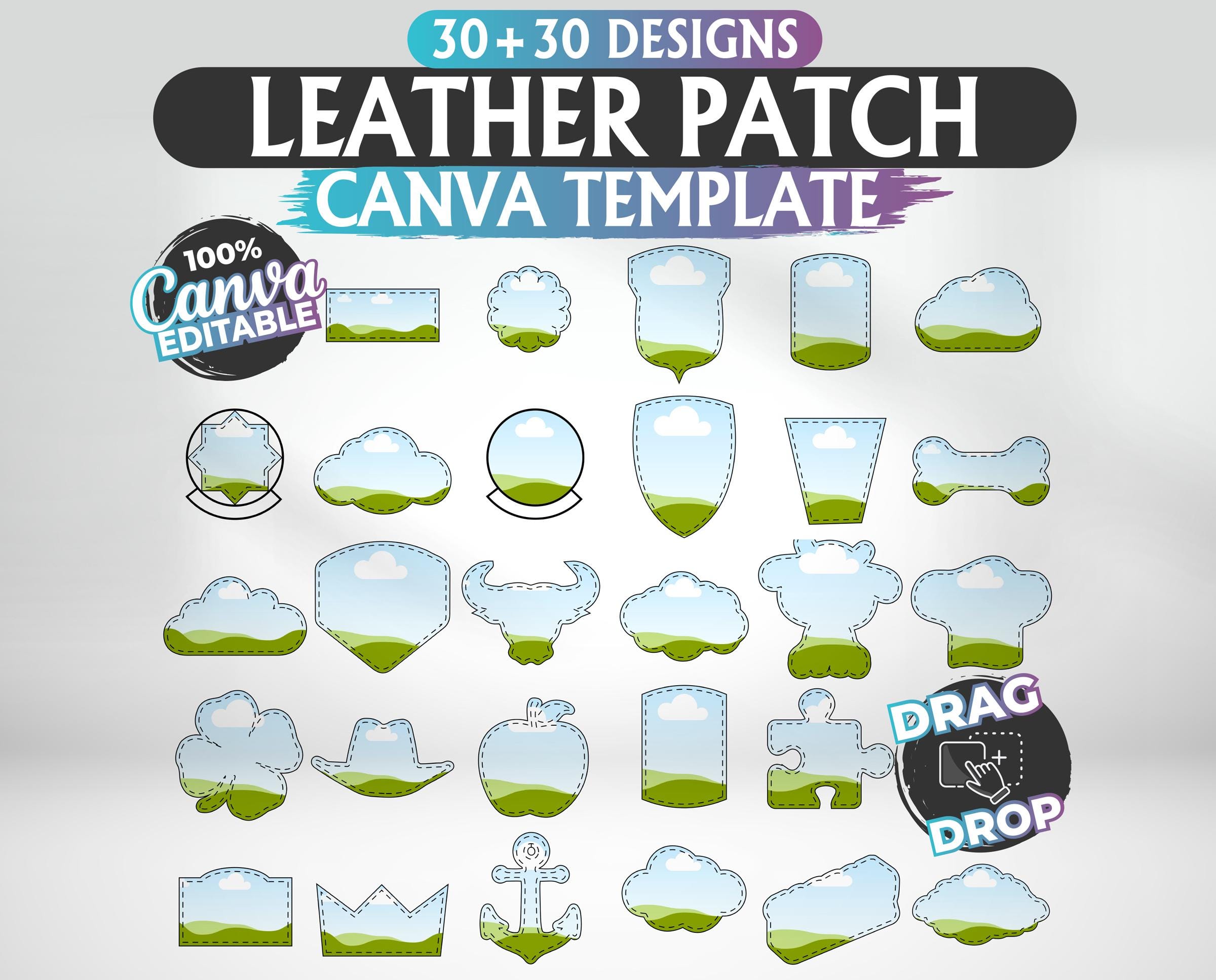 Leather Patch Canva Template: 30+ Editable Designs (digital Download ...