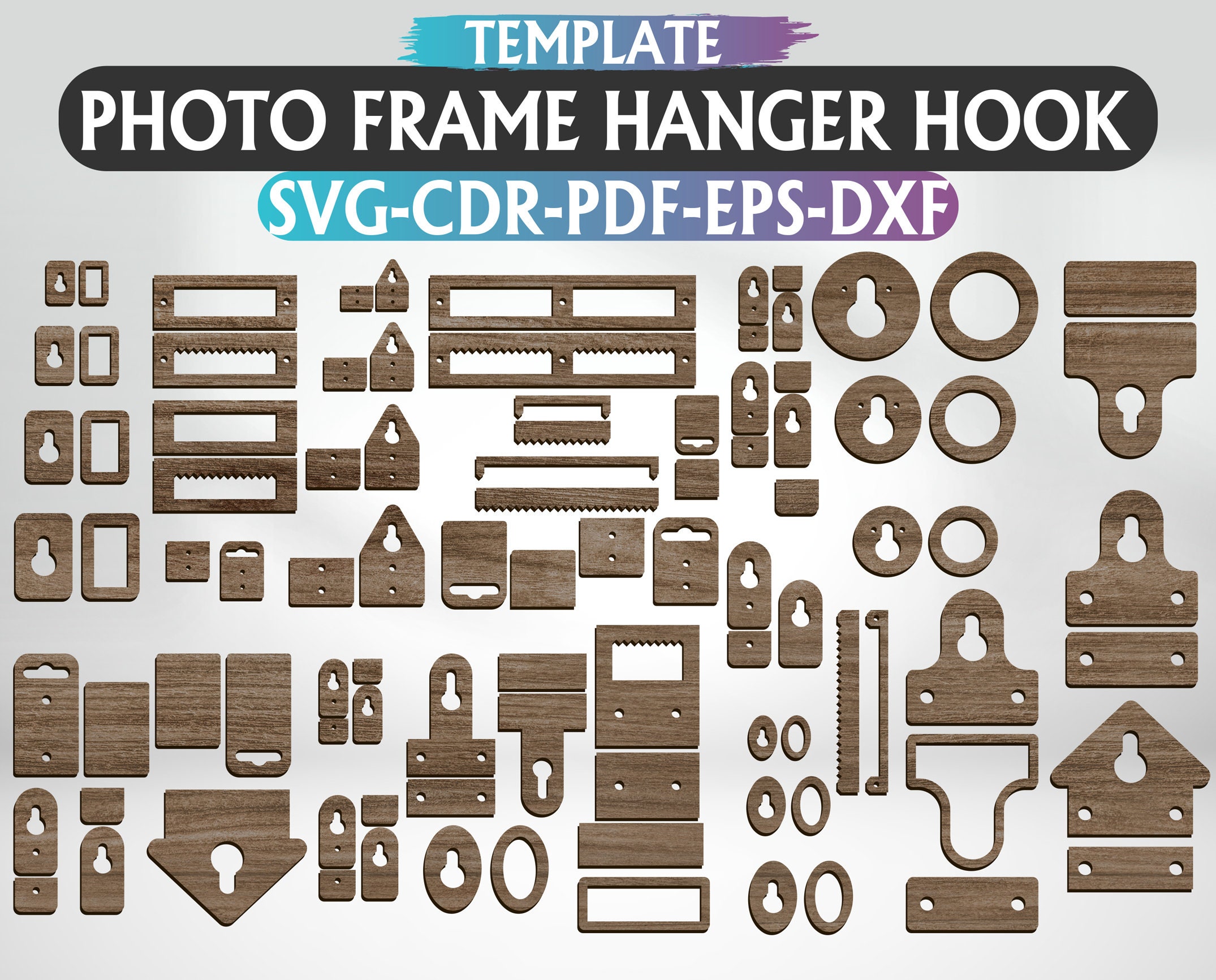 Photo Frame Hanger Hook, Sawtooth Hanger Svg, Boho Sign Hangers ...
