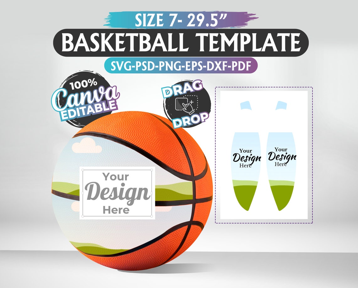 Size 7 Basketball Panel Template: Canva, SVG, PSD (digital Download) - Etsy