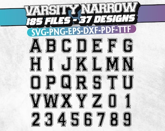 Varsity Font, College Font, Jersey Font Svg, Sports SVG Alphabet ...