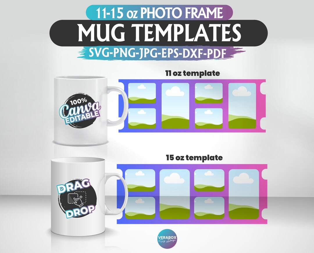 11-15 Oz Mug CANVA Template, Mug Template, Full Wrap Mug Templates ...