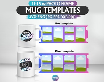 11-15 Oz Mug Photo Frame Template: Canva Editable (digital Download) - Etsy
