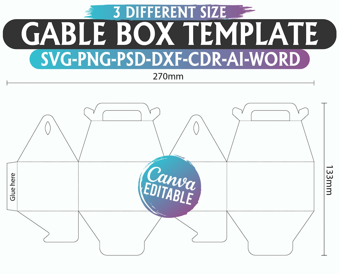 Bundle Gable Box Template Gable Box SVG Box Svg Box - Etsy
