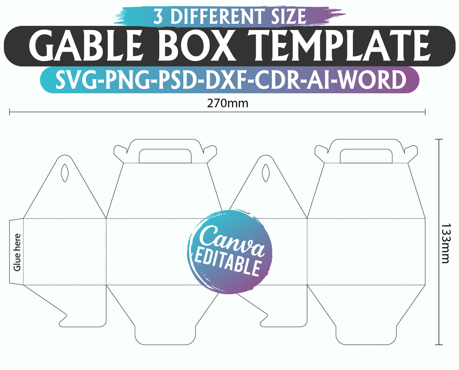 Bundle Gable Box Template Gable Box SVG Box Svg Box - Etsy